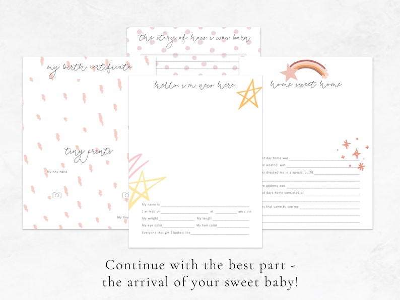 Printable Baby Book, Baby Book Pages, Baby Milestone Printable Template ...