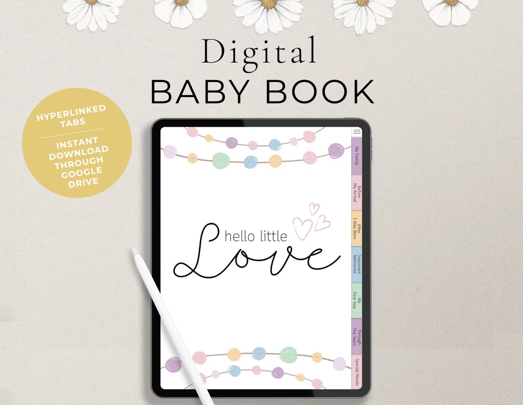 Baby Girl Book Digital Planner Baby Memory Book Pages Baby Milestone ...
