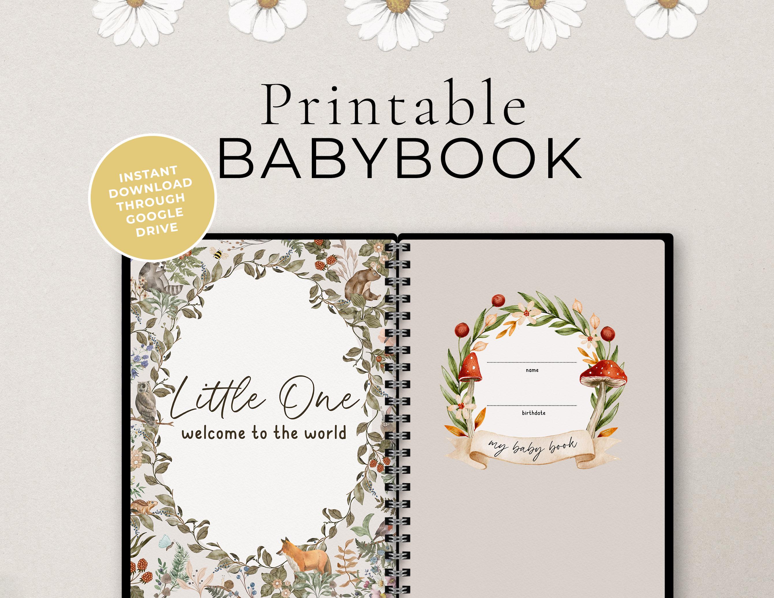 Printable Baby Milestone Keepsake Book, Baby’s First Year Memory Book ...