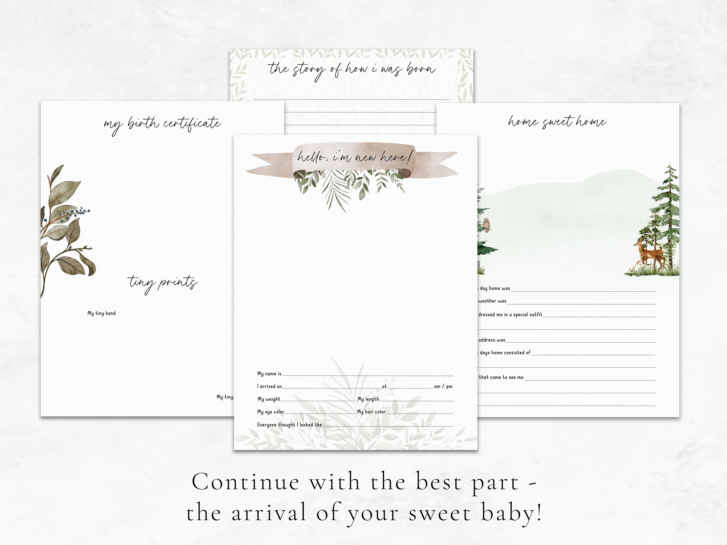 Printable Baby Milestone Keepsake Book, Babys First Year Memory Book ...