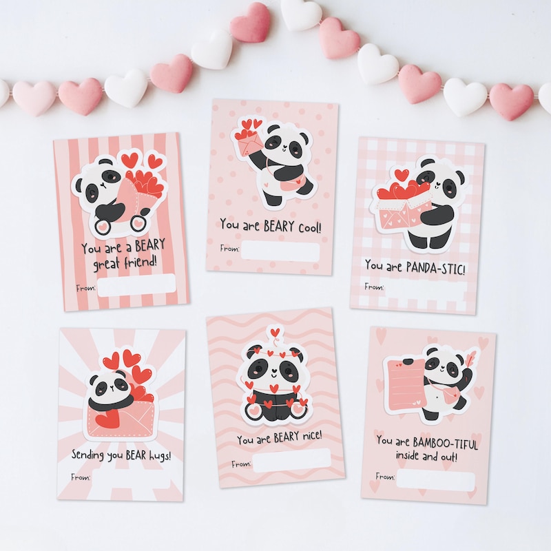 Printable Panda Valentine - Etsy