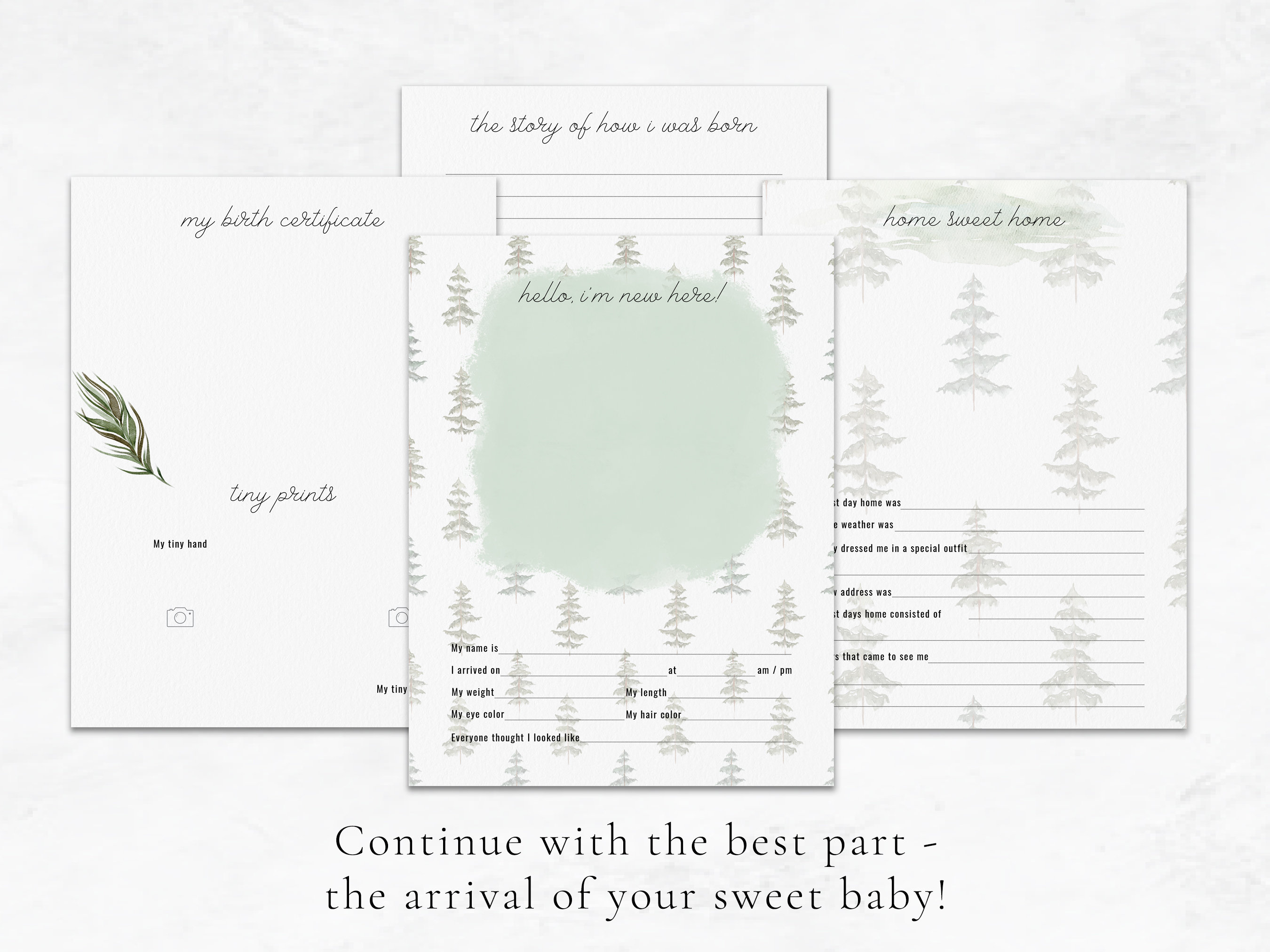 Baby Boy Shower Gift Printable Baby Memory Book Pages Baby Milestone ...