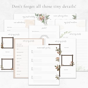 Printable Baby Milestone Keepsake Book, Baby’s First Year Memory Book ...