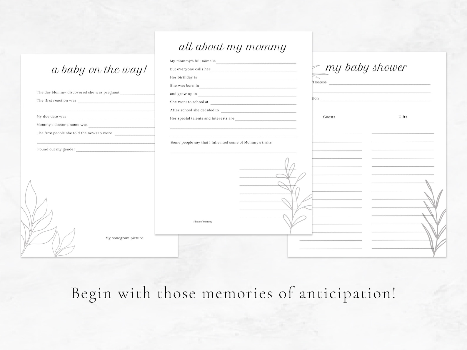 Baby Book Digital Planner, Baby Memory Book Pages, Baby Milestone ...