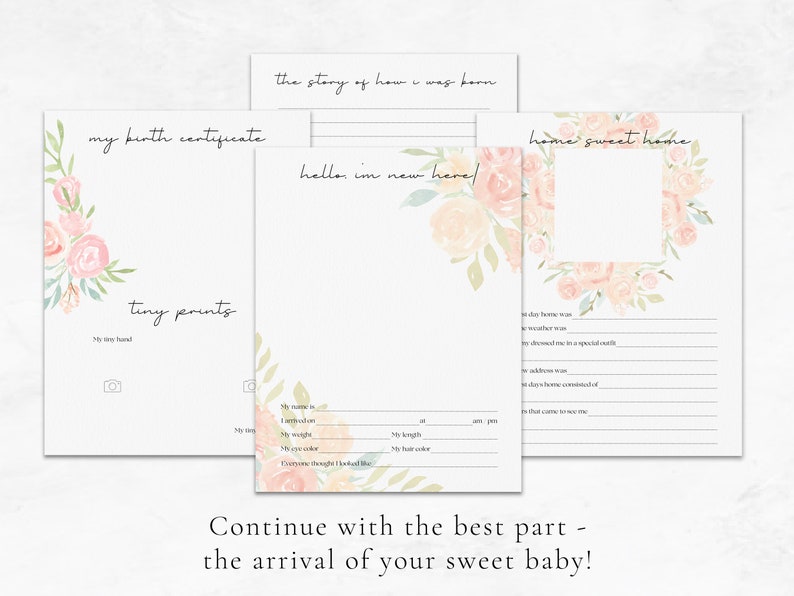 Editable Baby Book Printable Canva Template, Baby Memory Book Pages ...