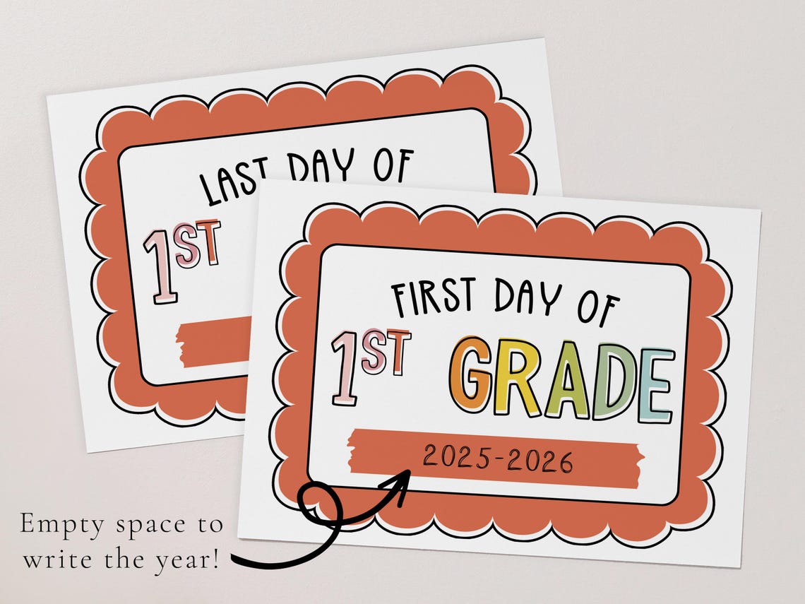 Printable First and Last Day of School Sign, Back to School Milestone ...