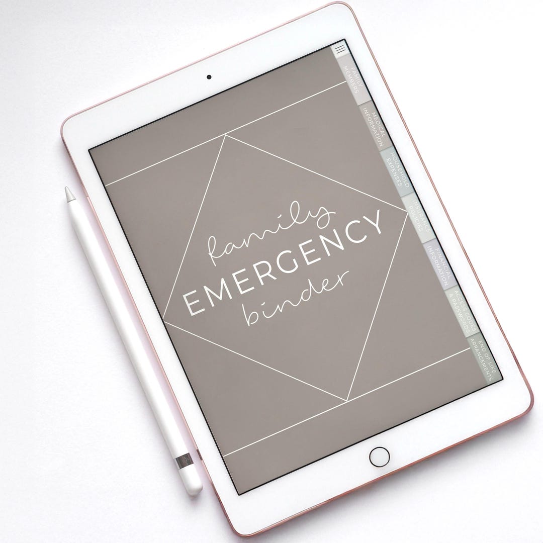 Digital Home Management Binder for Goodnotes, Family Planner, Emergency ...