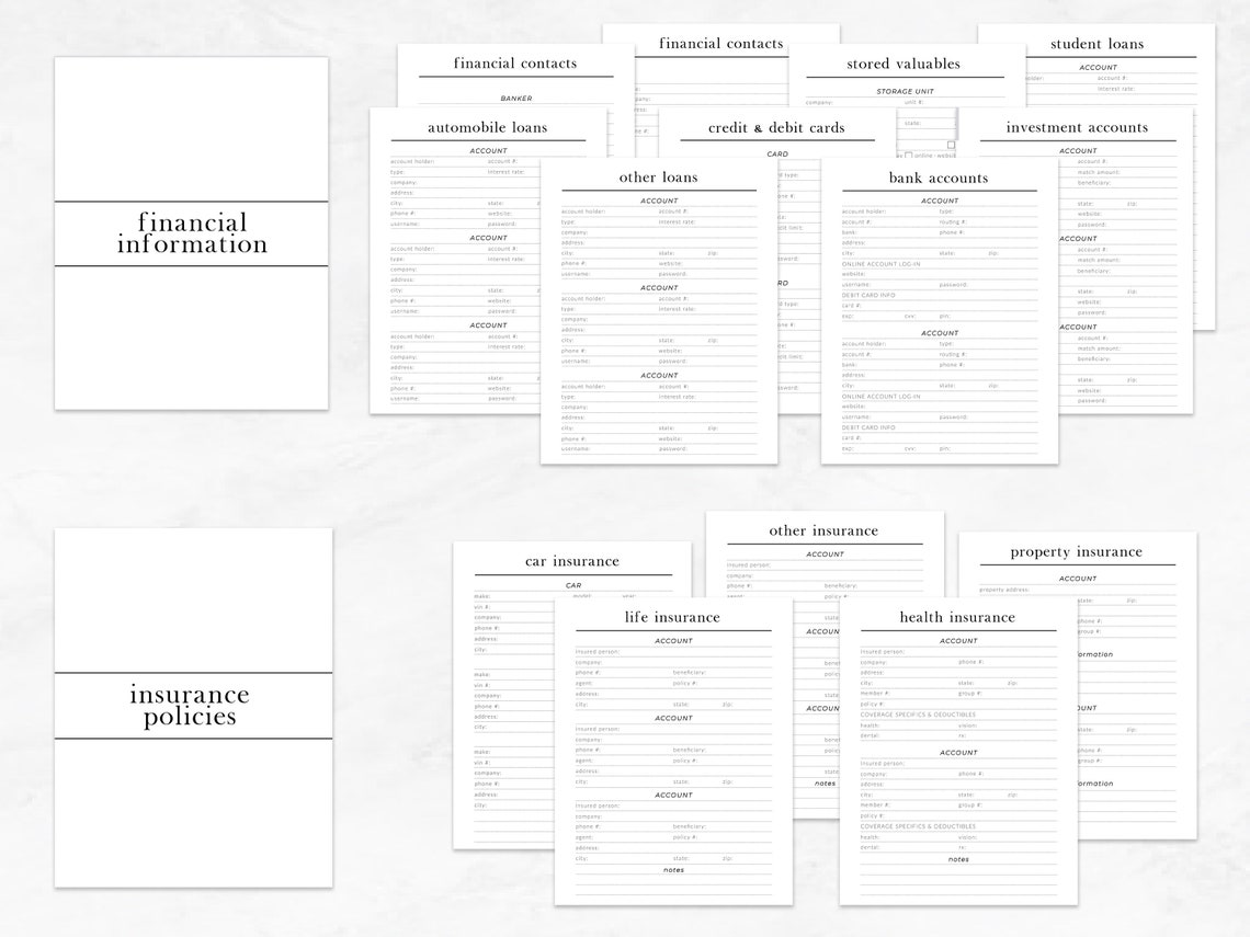 Printable Home Management Binder for Important Documents | Family ...
