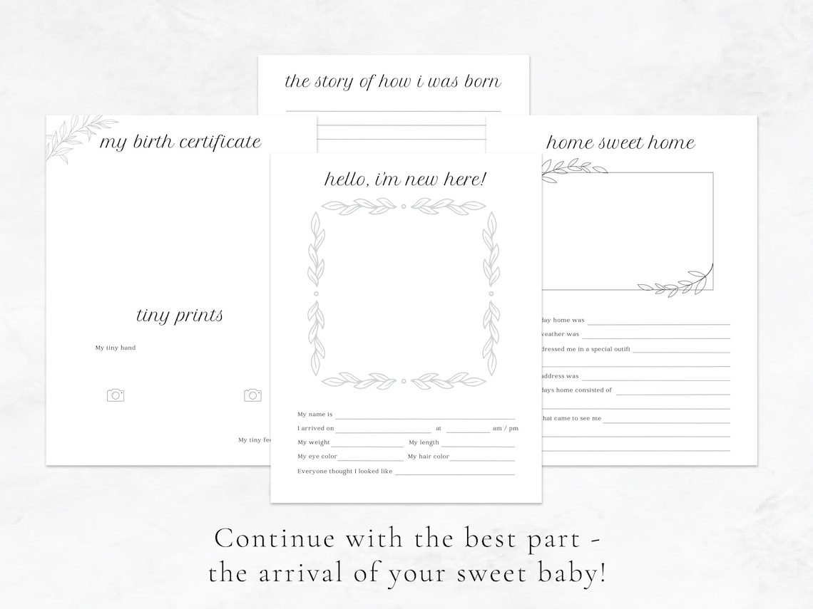 Baby Shower Gift,printable Baby Book,baby Book Pages,baby Milestone ...