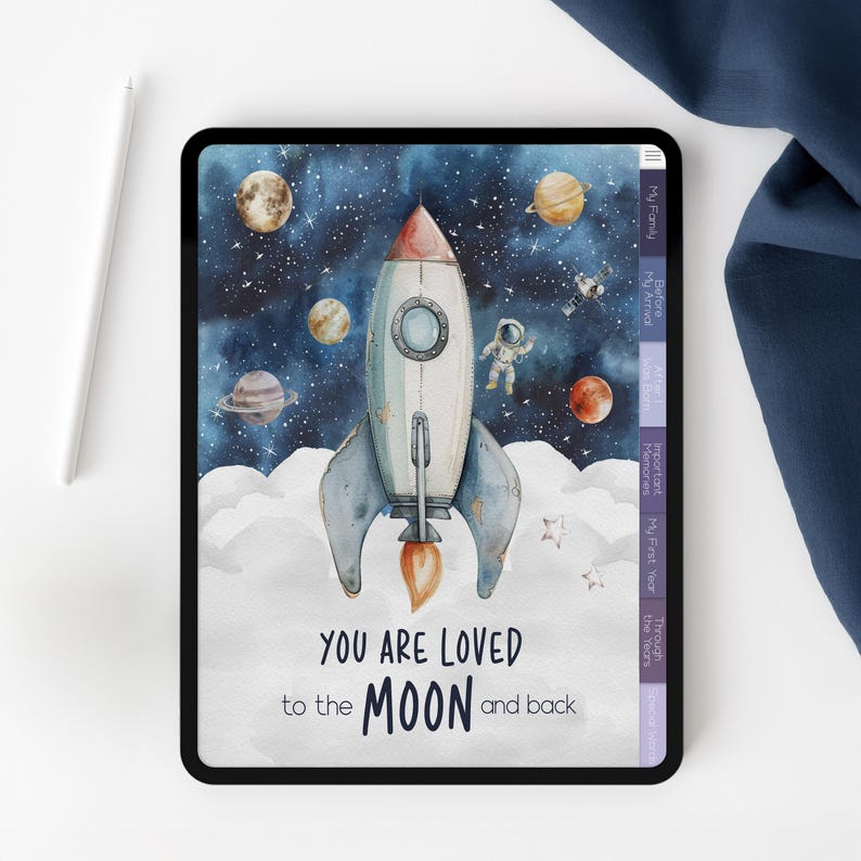 Outer Space Digital Baby Milestone Keepsake Book for Goodnotes,baby’s ...