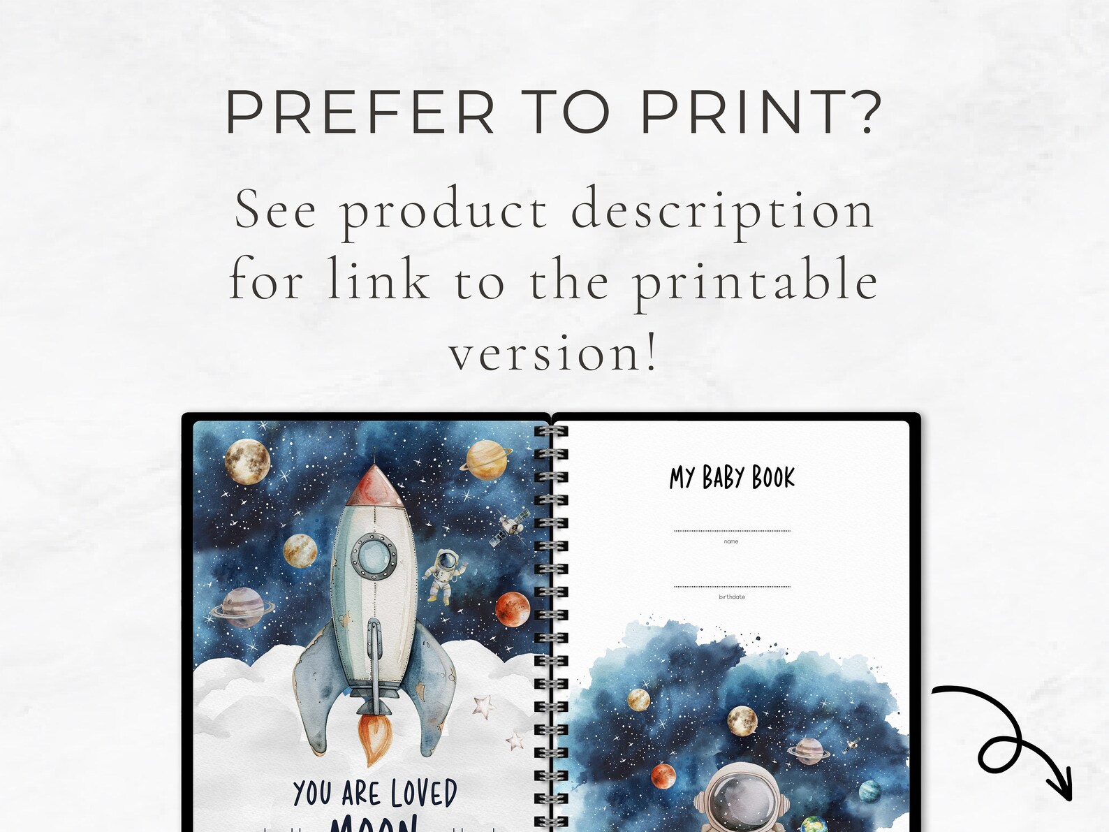 Outer Space Digital Baby Milestone Keepsake Book for Goodnotes,babys ...
