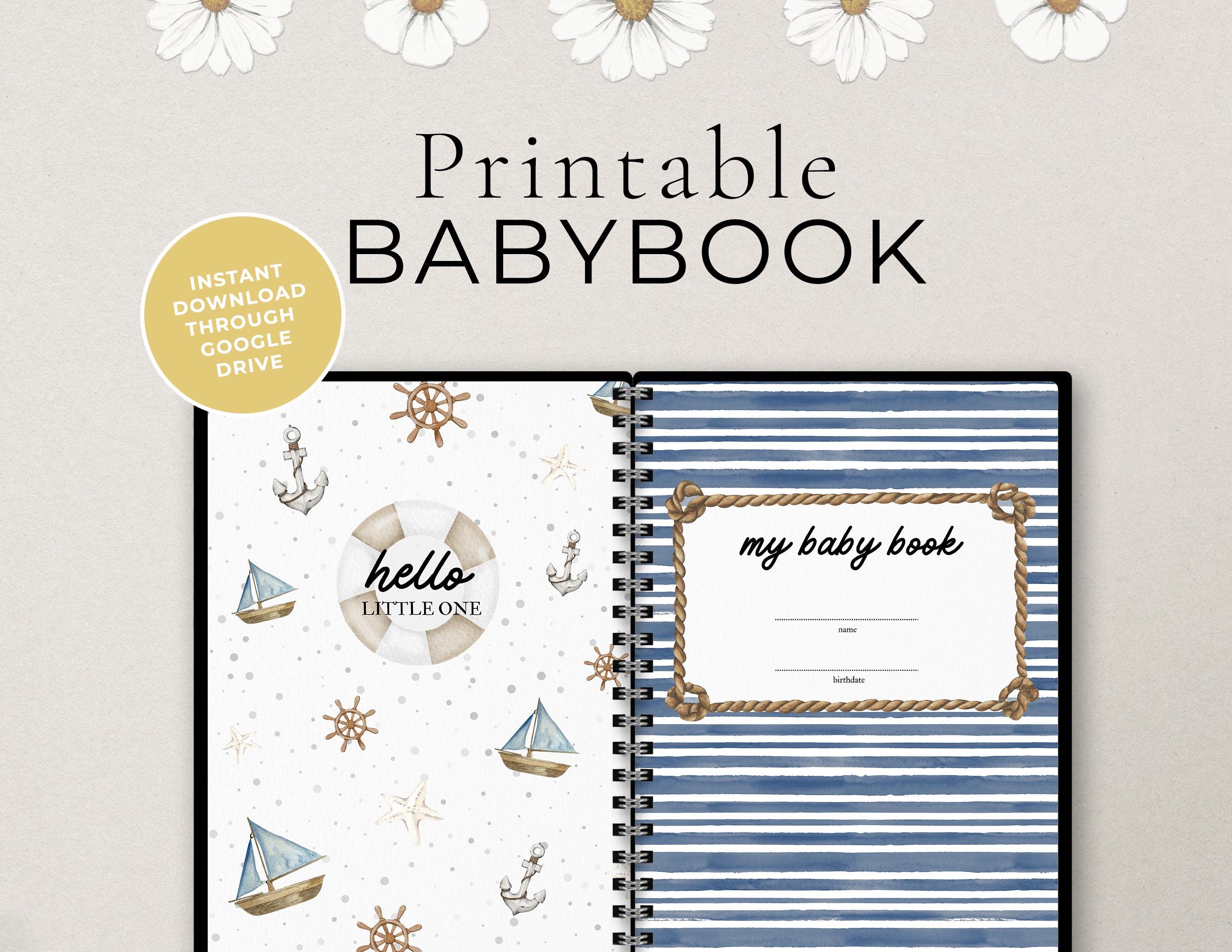 Nautical Printable Baby Book, Sailor Memory Book Pages, Anchor Baby ...