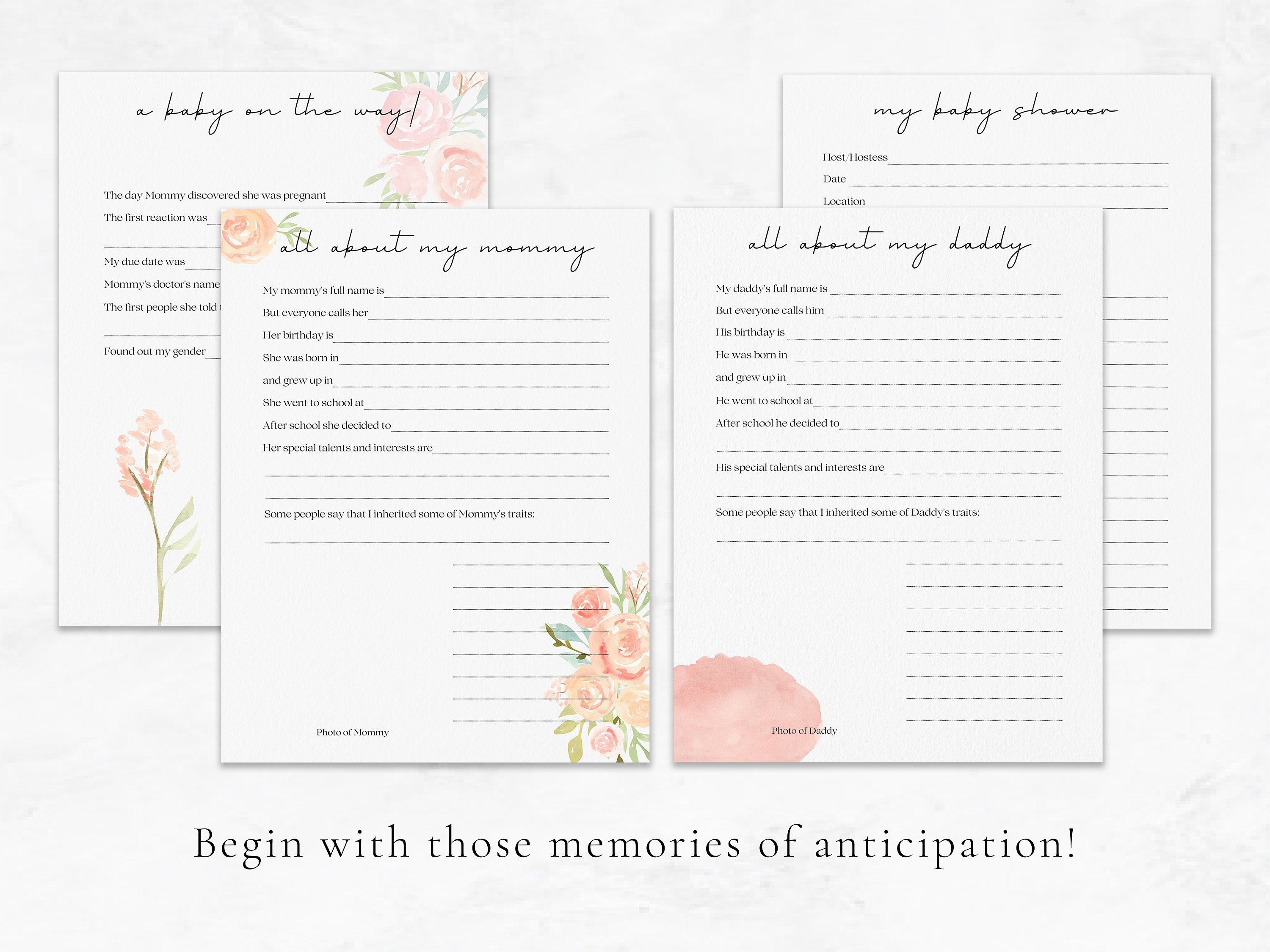 Editable Baby Book Printable Canva Template, Baby Memory Book Pages ...