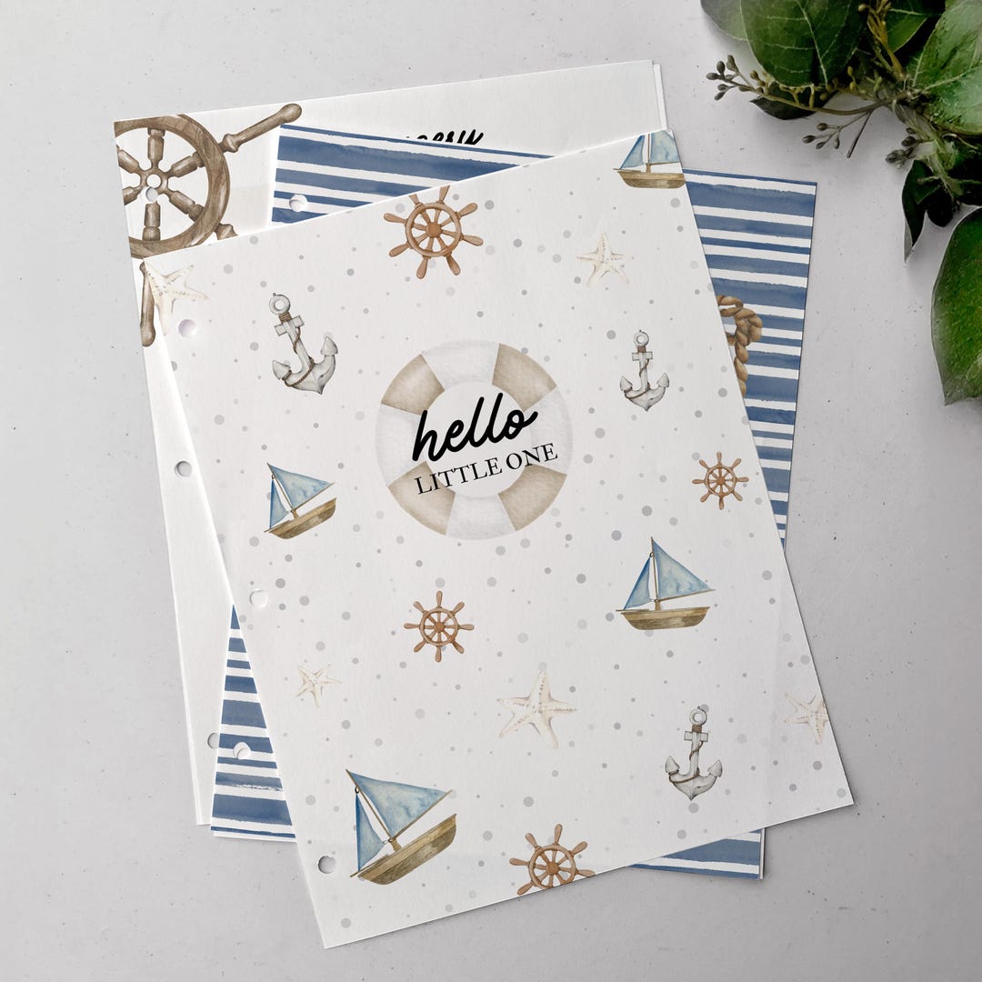 Nautical Printable Baby Book, Sailor Memory Book Pages, Anchor Baby ...