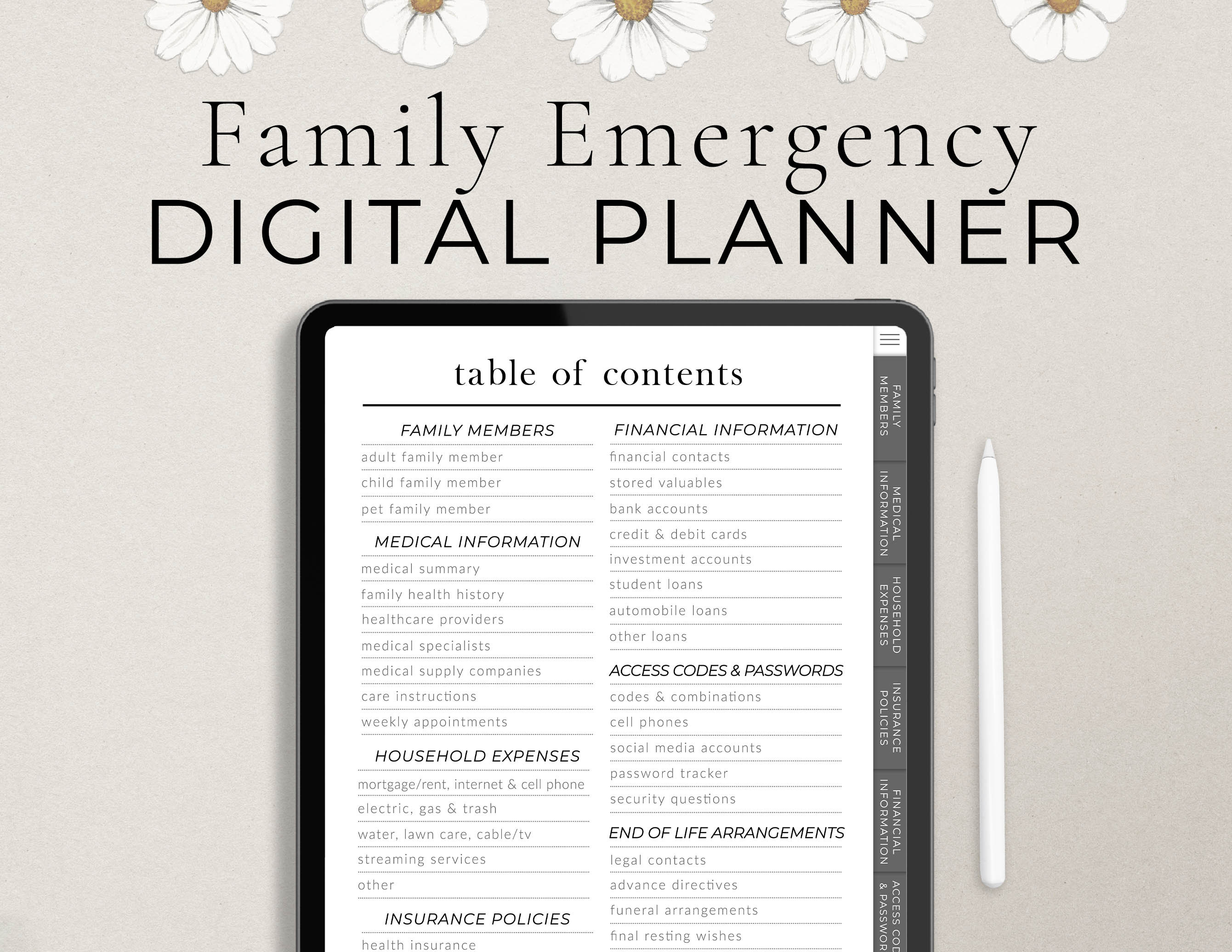 Digital Planner Goodnotes Home Management Binder Family Planner What If ...