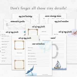 Nautical Printable Baby Book, Sailor Memory Book Pages, Anchor Baby ...