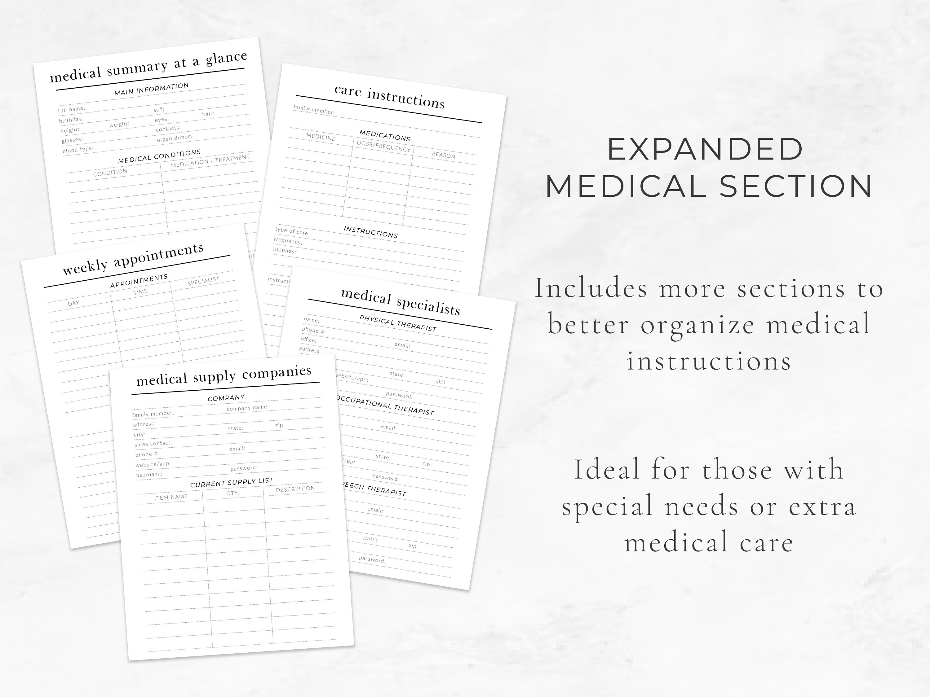 Printable Home Management Binder for Important Documents | Family ...