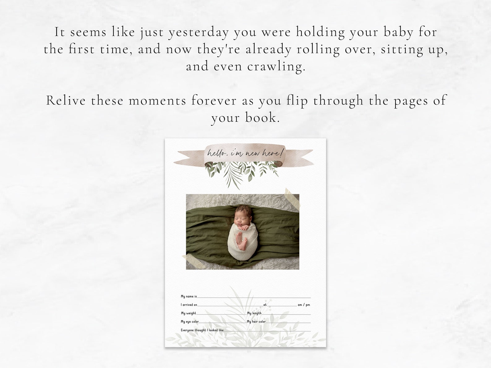 Printable Baby Milestone Keepsake Book, Baby’s First Year Memory Book ...