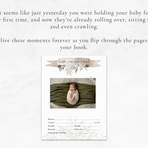 Printable Baby Milestone Keepsake Book, Baby’s First Year Memory Book ...