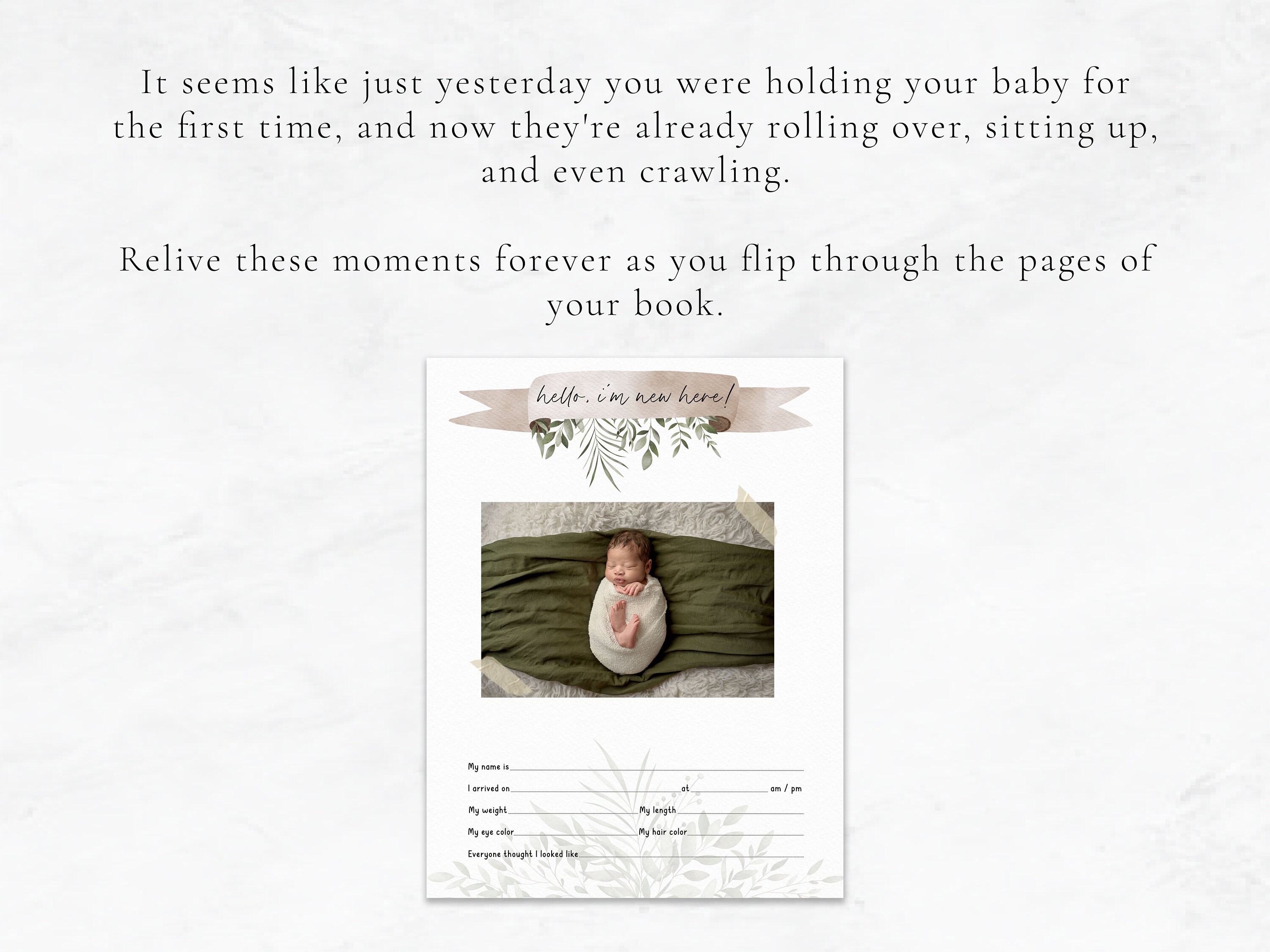 Printable Baby Milestone Keepsake Book, Baby’s First Year Memory Book ...