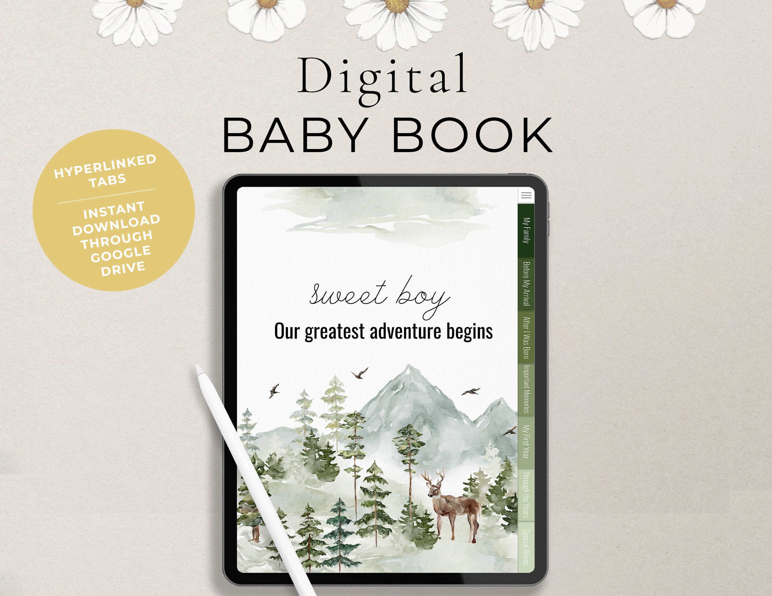 Baby’s First Year Memory Book, Baby Book Digital Planner, Digital Baby ...