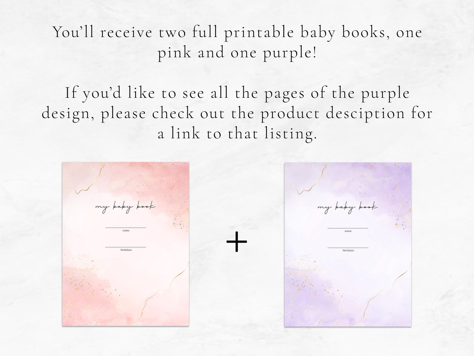 Twin Baby Girl Floral Printable Baby Book, Baby Memory Book Pages for ...