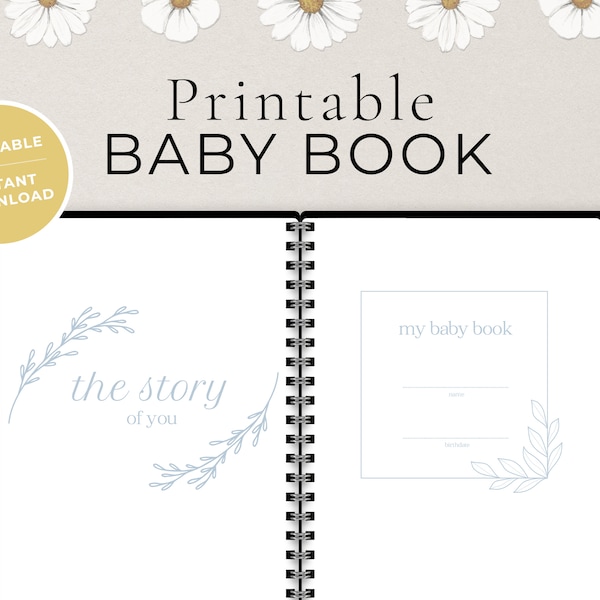 Printable Baby Milestone Keepsake Book, Babys First Year Memory Book ...