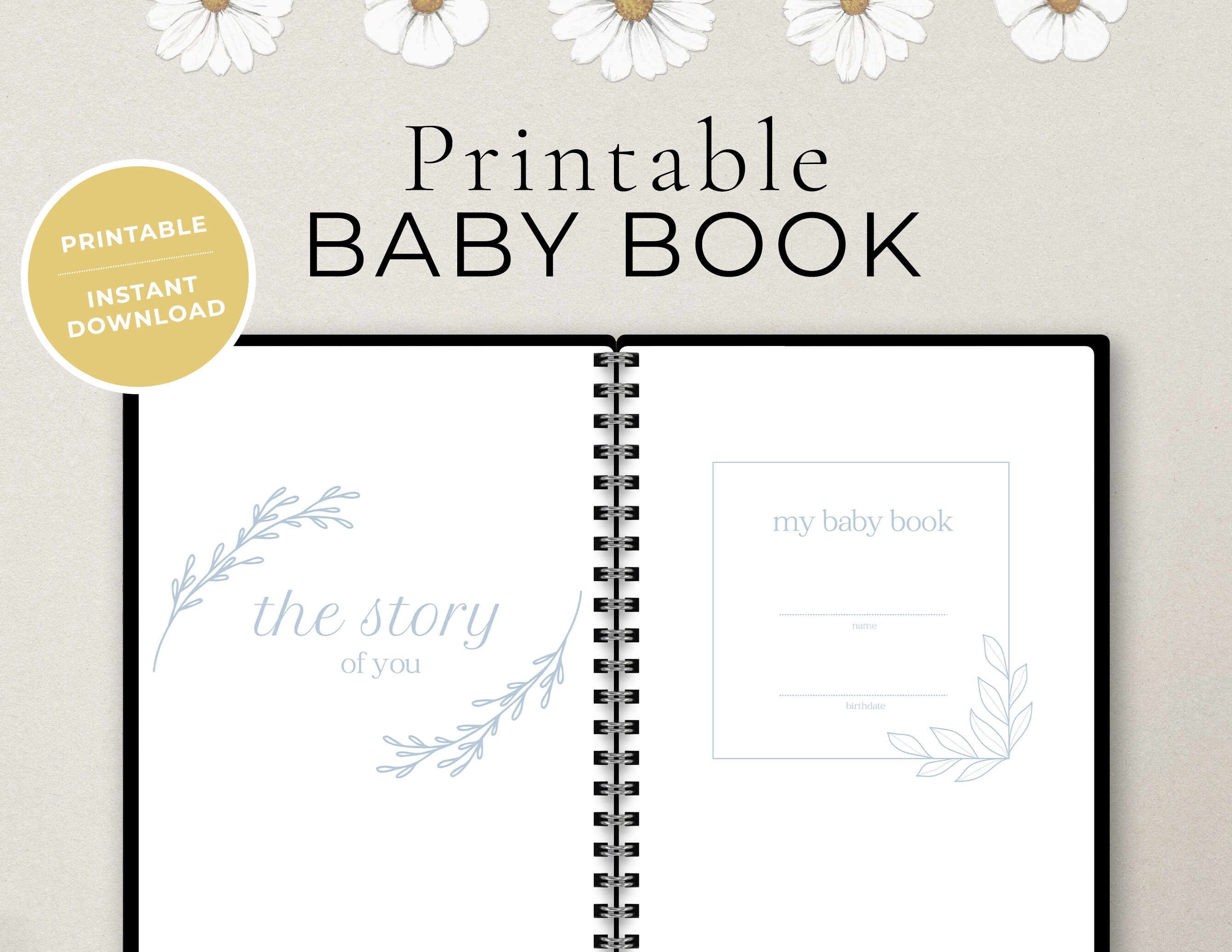 Printable Baby Book,baby Shower Gift,baby Book Pages,baby Milestone ...