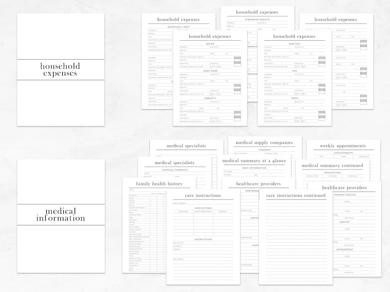 Printable Home Management Binder for Important Documents | Family ...