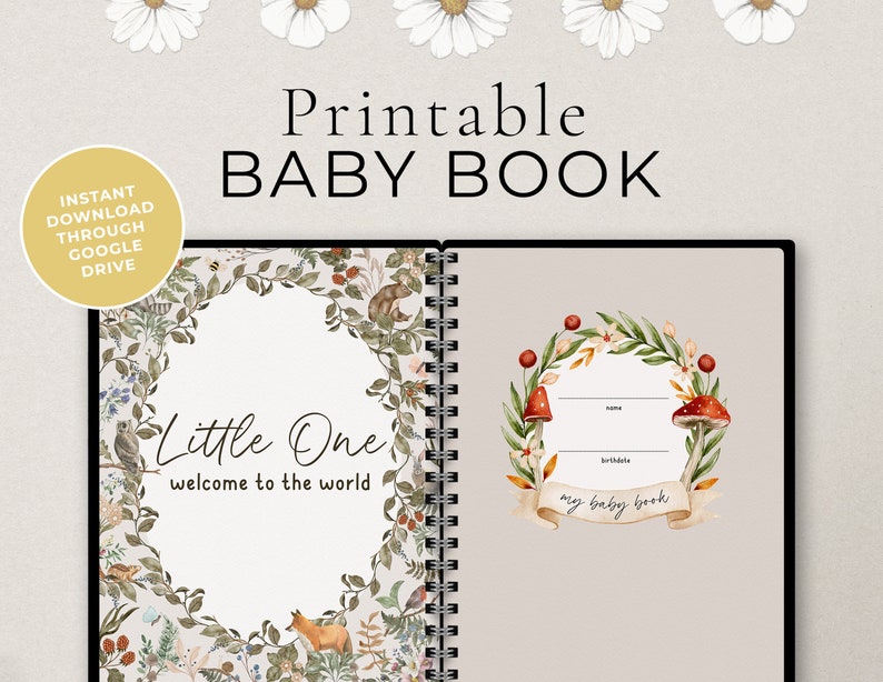 Printable Baby Milestone Keepsake Book, Babys First Year Memory Book ...