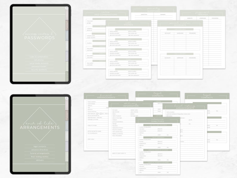 Digital Home Management Binder for Goodnotes, Family Planner, Emergency ...