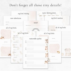 Puppy Printable Baby Milestone Keepsake Book, Baby’s First Year Memory ...