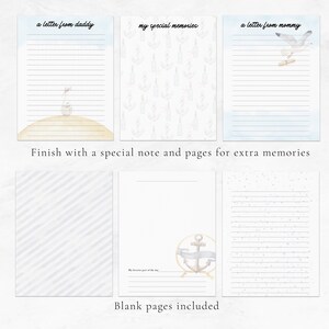 Nautical Printable Baby Book, Sailor Memory Book Pages, Anchor Baby ...