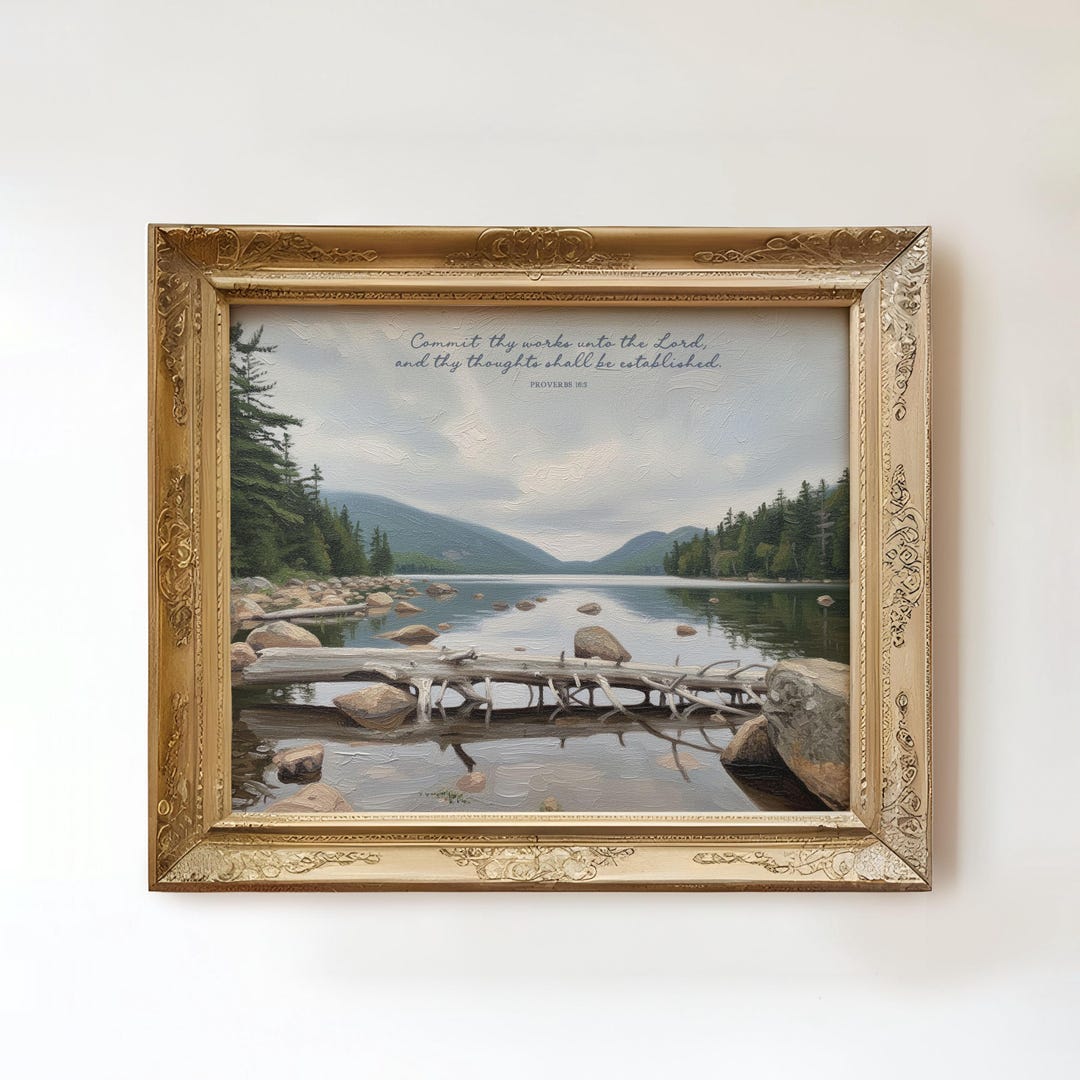 Acadia National Park Landscape Oil Painting, Jordan Pond Maine Original ...