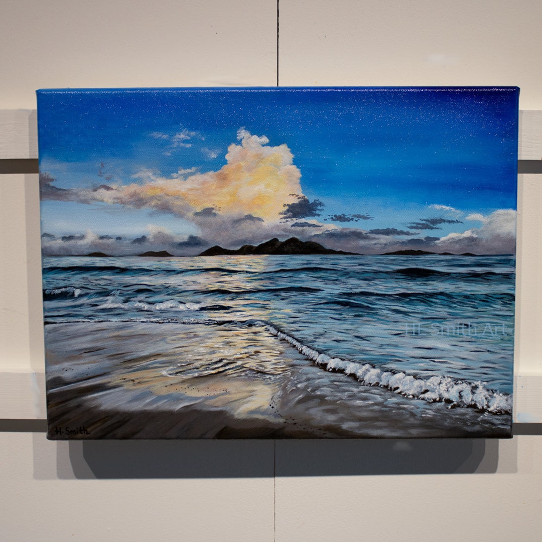 Original Island Ocean Inspired Painting of Jost Van Dyke, British ...