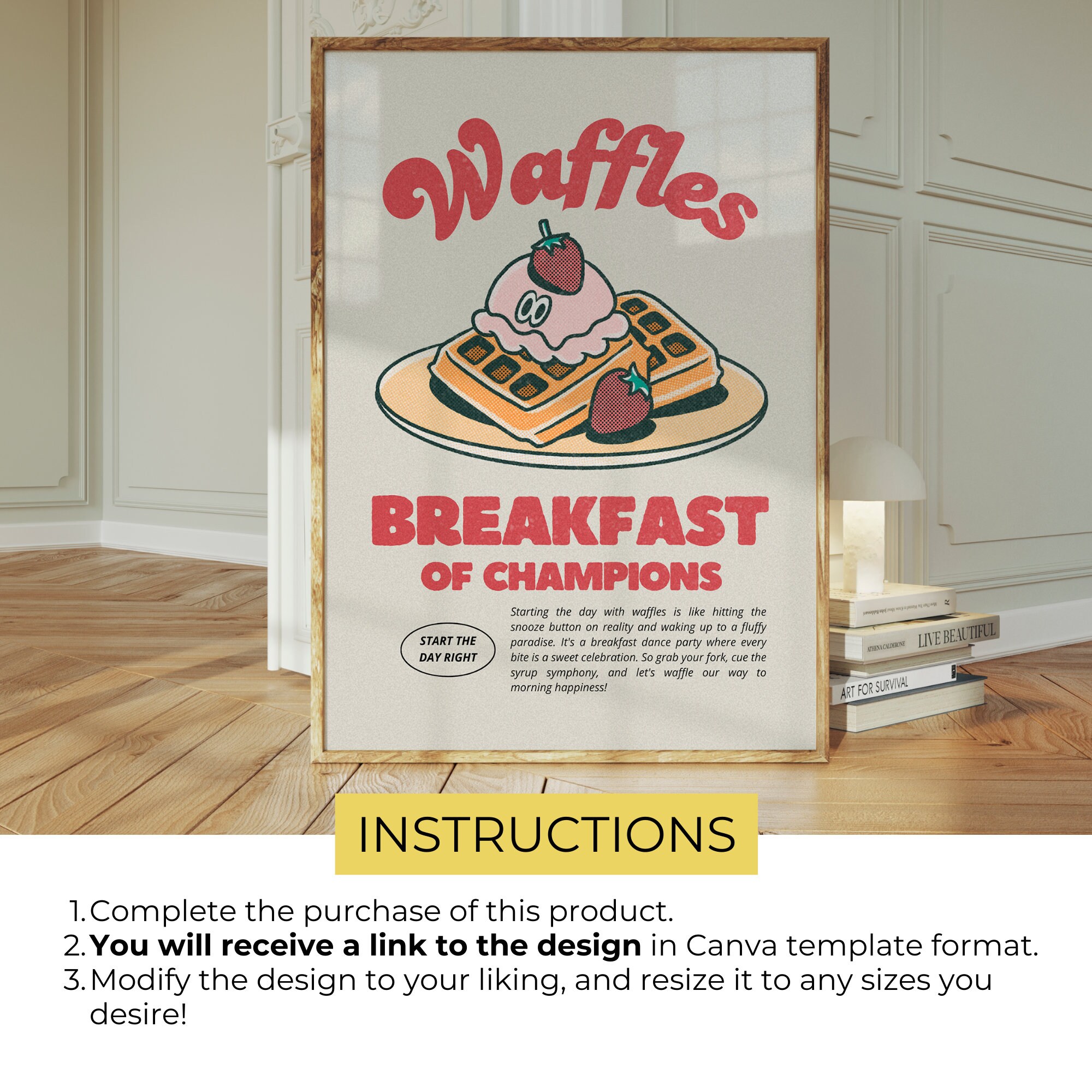 PLR Retro Flat Printable Posters, Resellable Wall Art for Passive ...