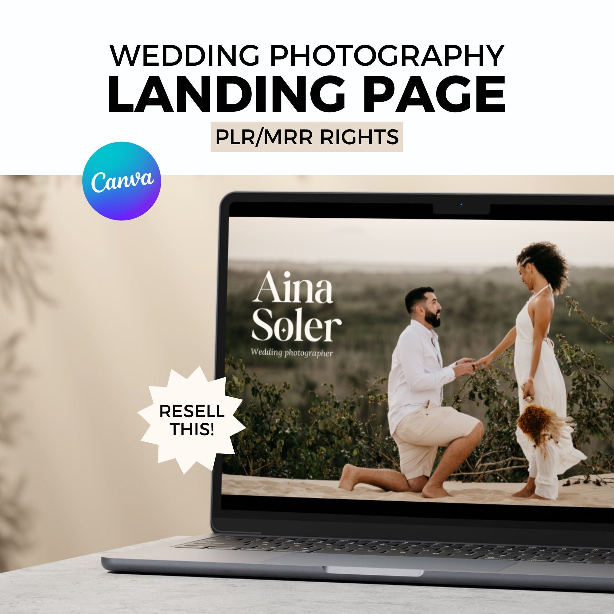 Wedding Photography Website Template, Customizable Canva Landing Page ...