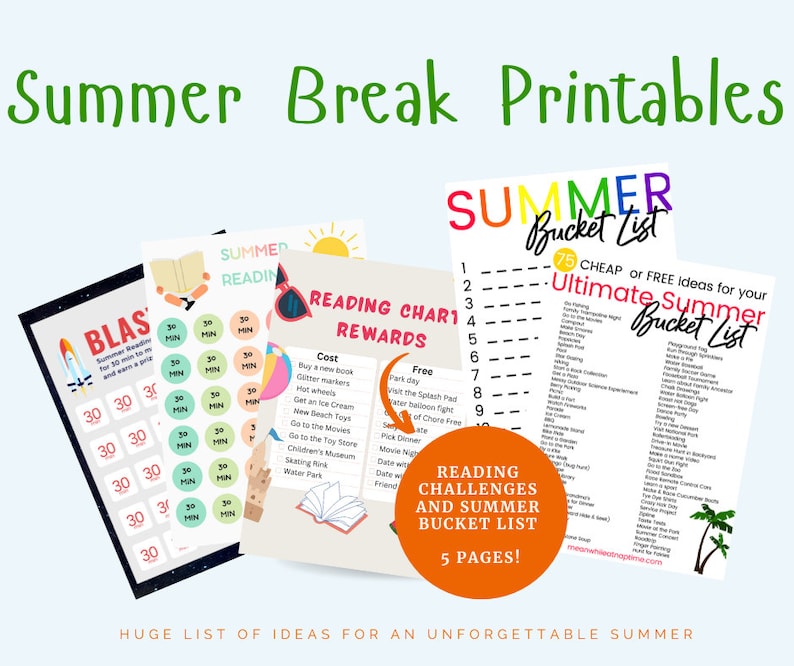 Summer Bucket List and Reading Challenge - Etsy