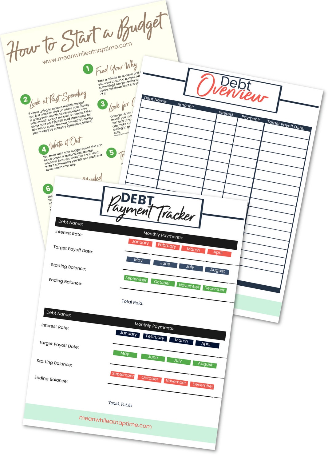 Debt Buster Worksheets - Etsy