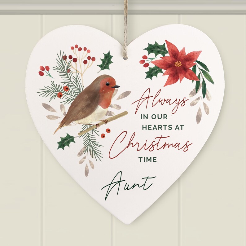 Personalised Always in Our Hearts Robin Memorial – Large Wooden Heart ...