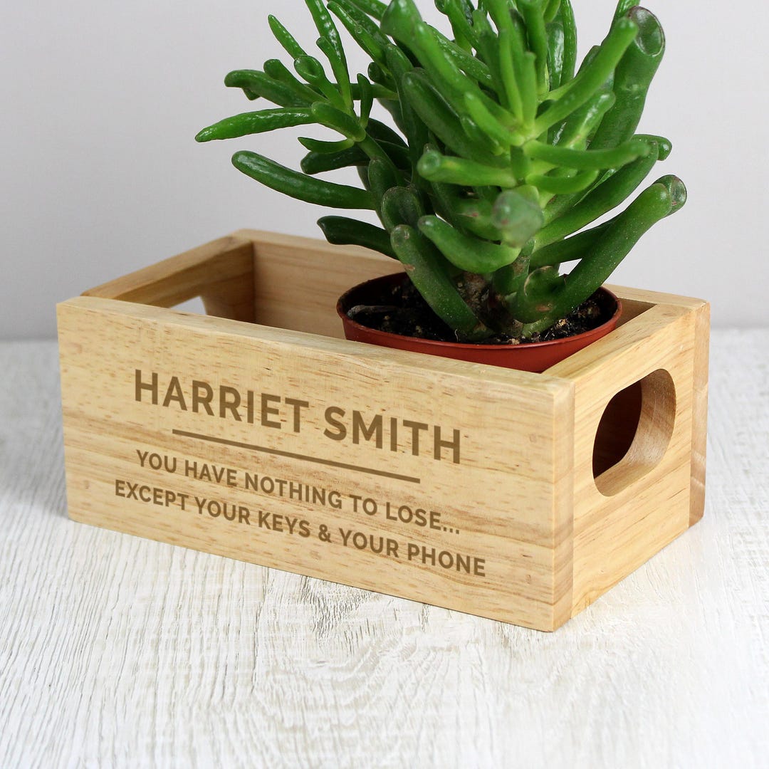 Personalised Free Text Mini Wooden Crate - Etsy UK