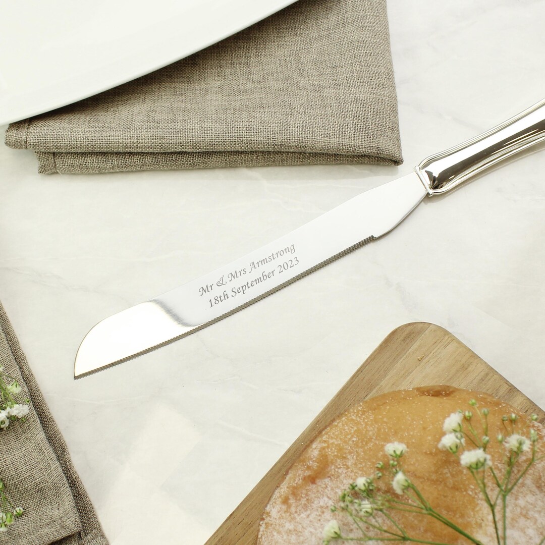 Personalised Classic Cake Knife – Custom Engraved Keepsake for Weddings ...