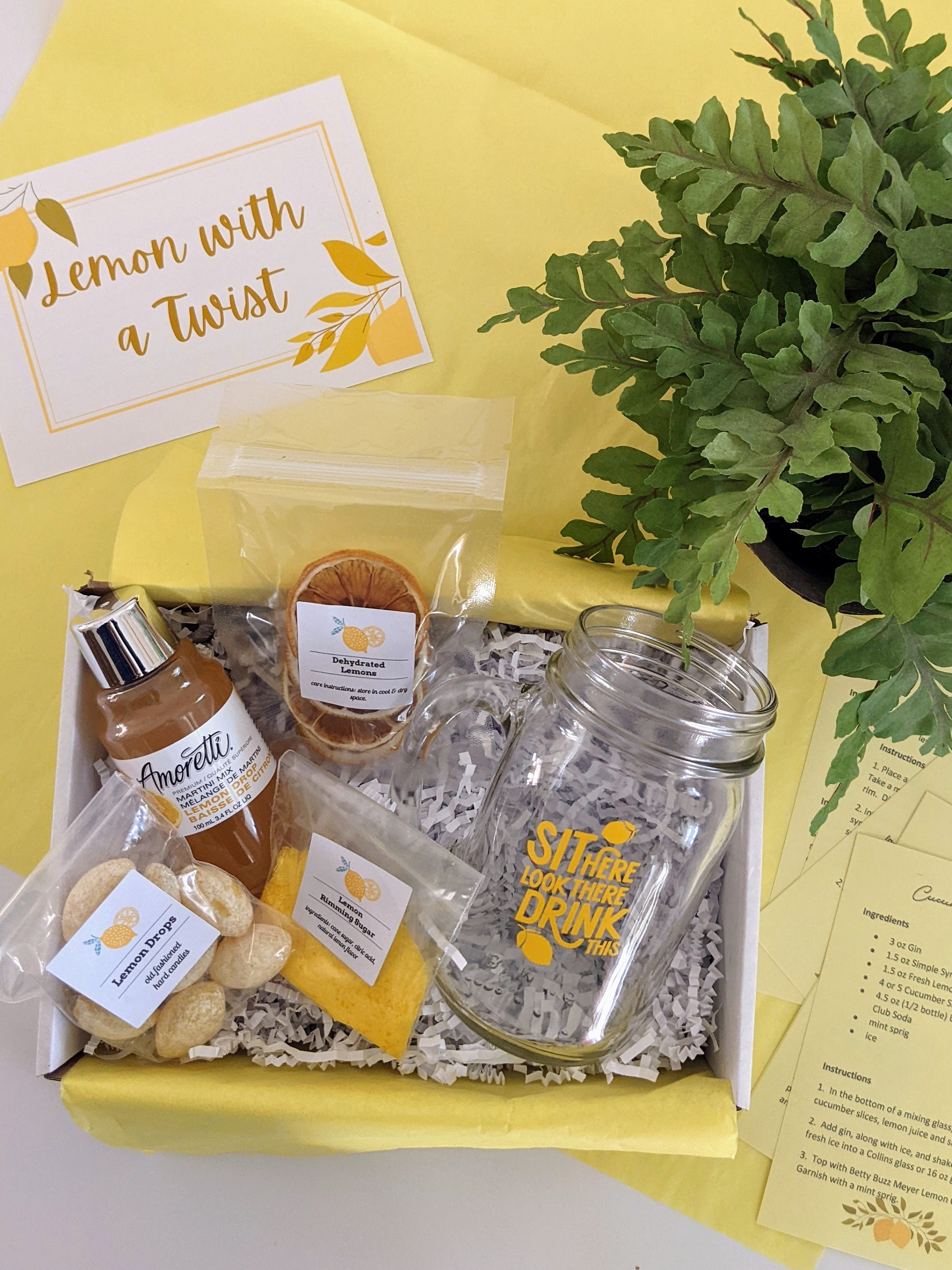 Lemon Gift Box, Summer Gift Box, Friendship Gift Box, Birthday Gift Box ...