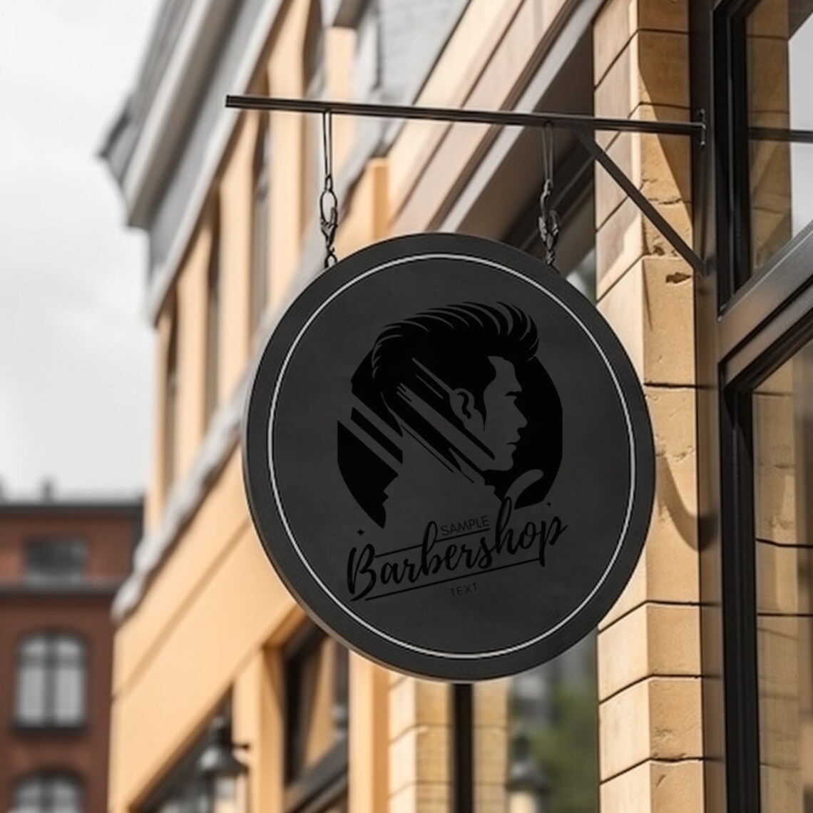 Barbershop Logo DIY Template, Barber Pole Design, Barber Logo, Premade ...