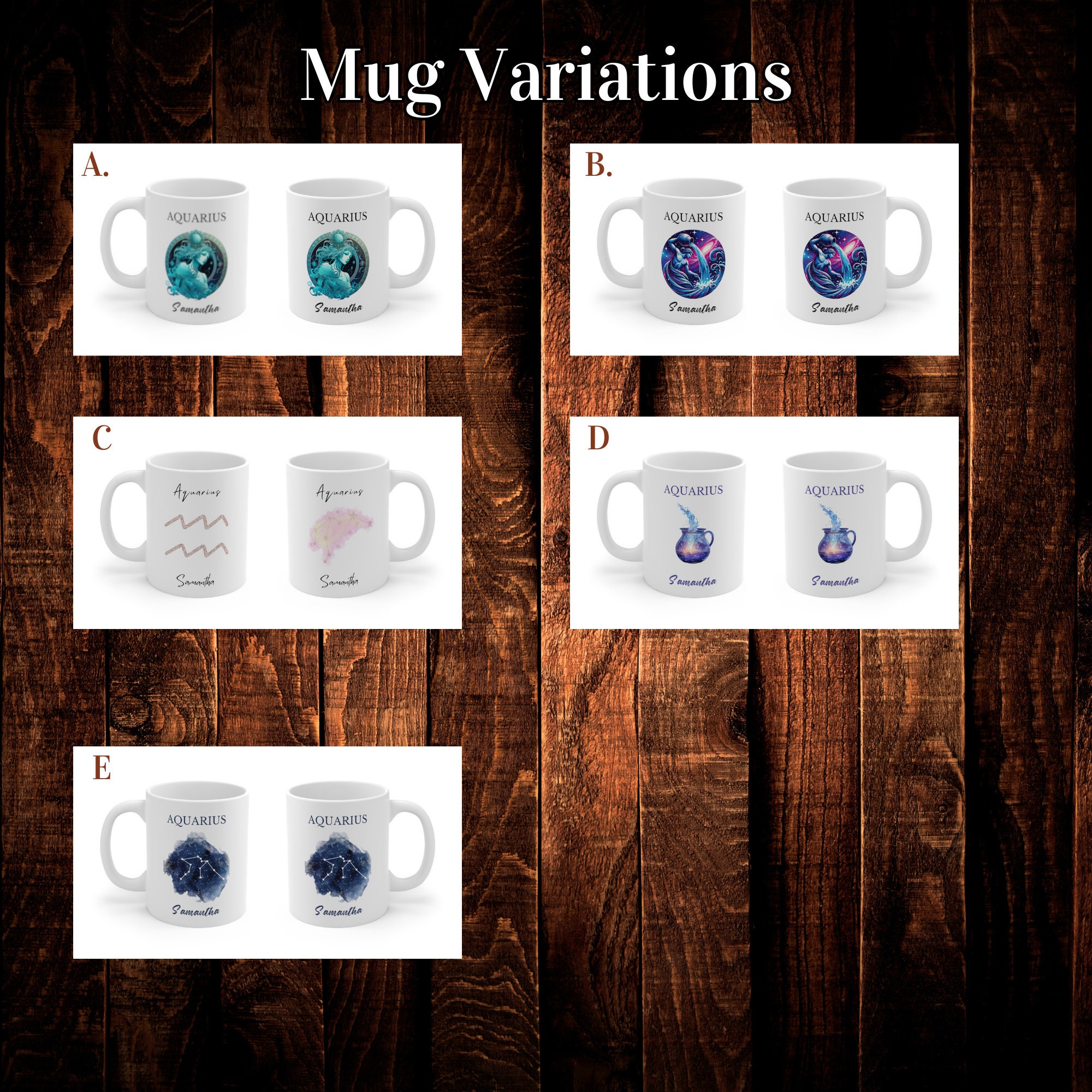 Aquarius Zodiac Personalized Mug | Custom Astrology Mug | Personalized ...