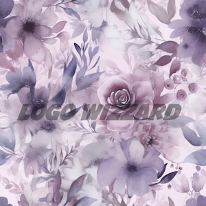 Purple Floral Digital Paper - SEAMLESS - Watercolor Flower Patterns ...