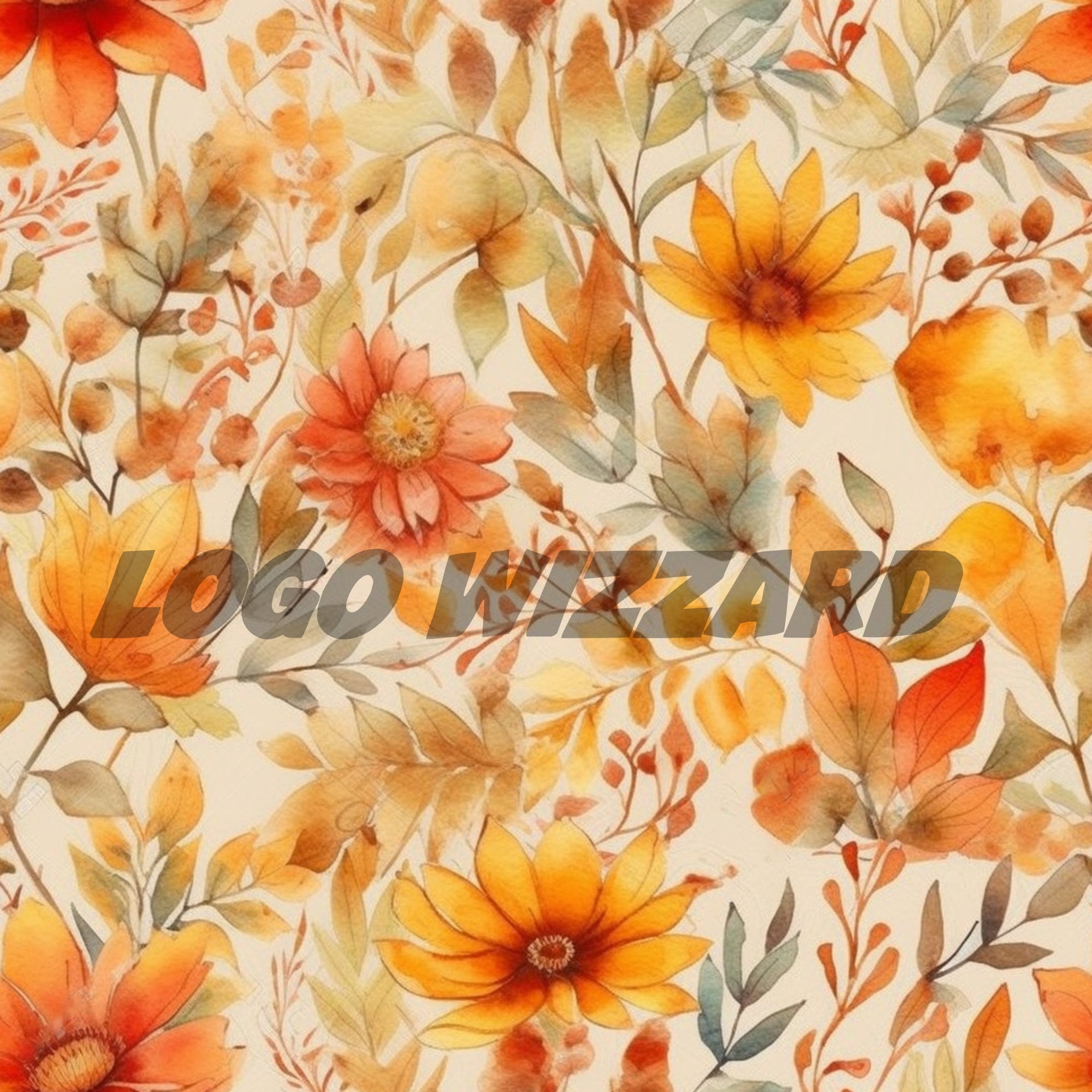 Autumn Floral Digital Paper - SEAMLESS - Watercolor Flower Patterns ...