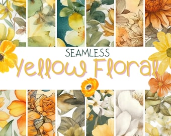 Blue Floral Digital Paper - SEAMLESS - Watercolor Flower Patterns - 12 ...