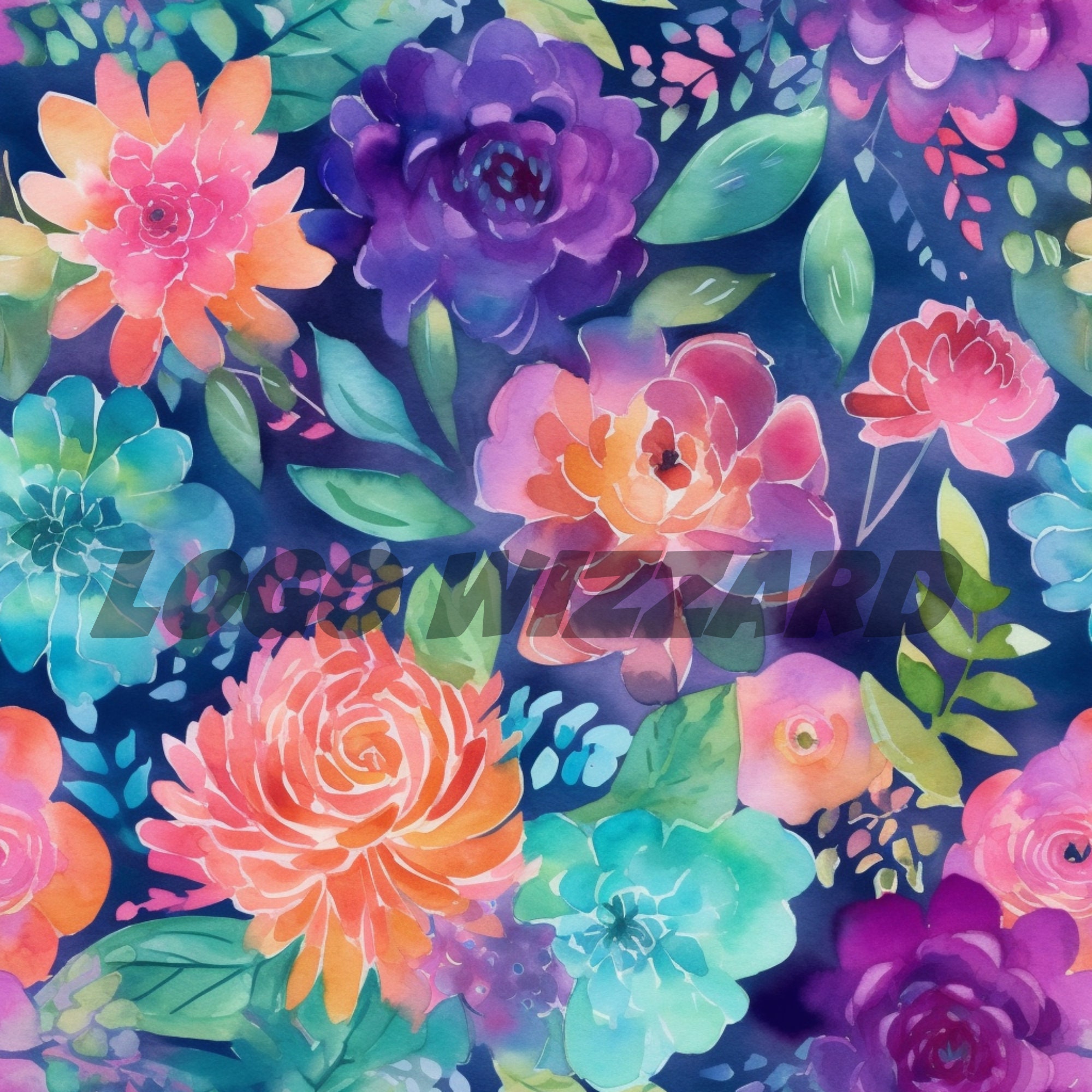 Floral Medley Digital Paper - SEAMLESS - Watercolor Flower Patterns ...