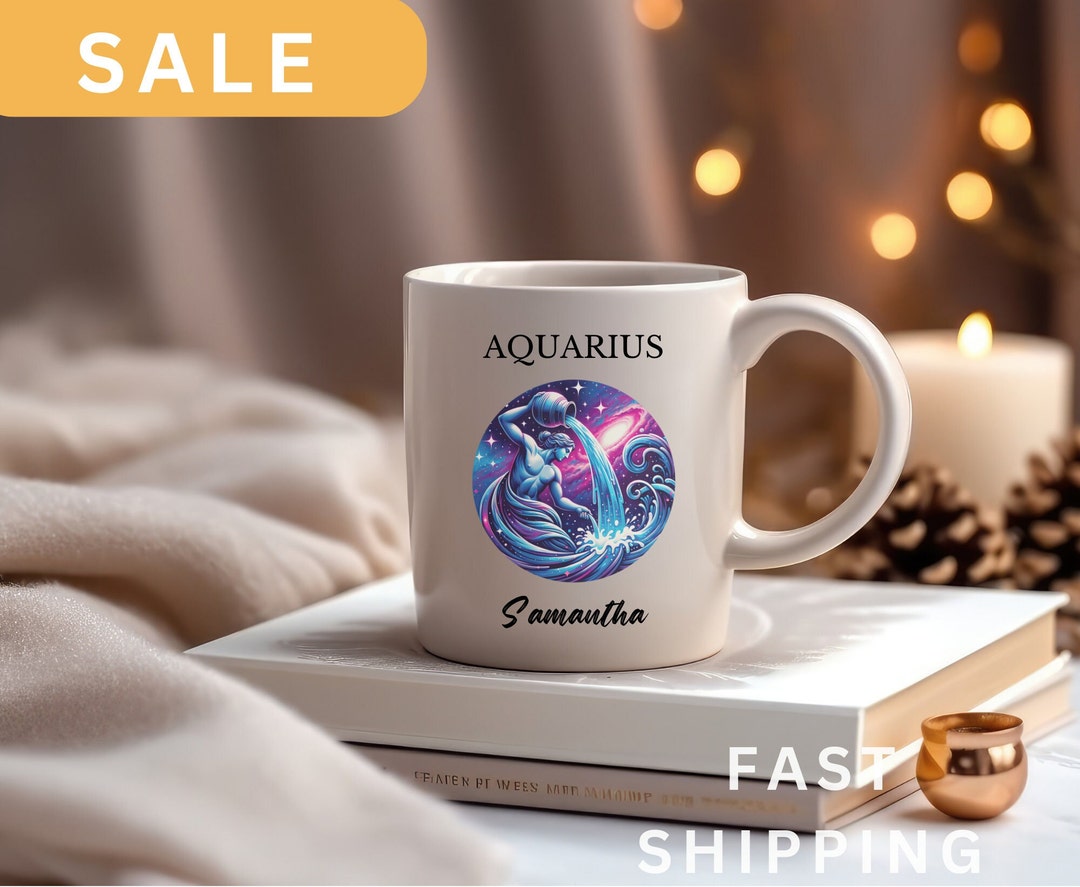 Aquarius Zodiac Personalized Mug | Custom Astrology Mug | Personalized ...